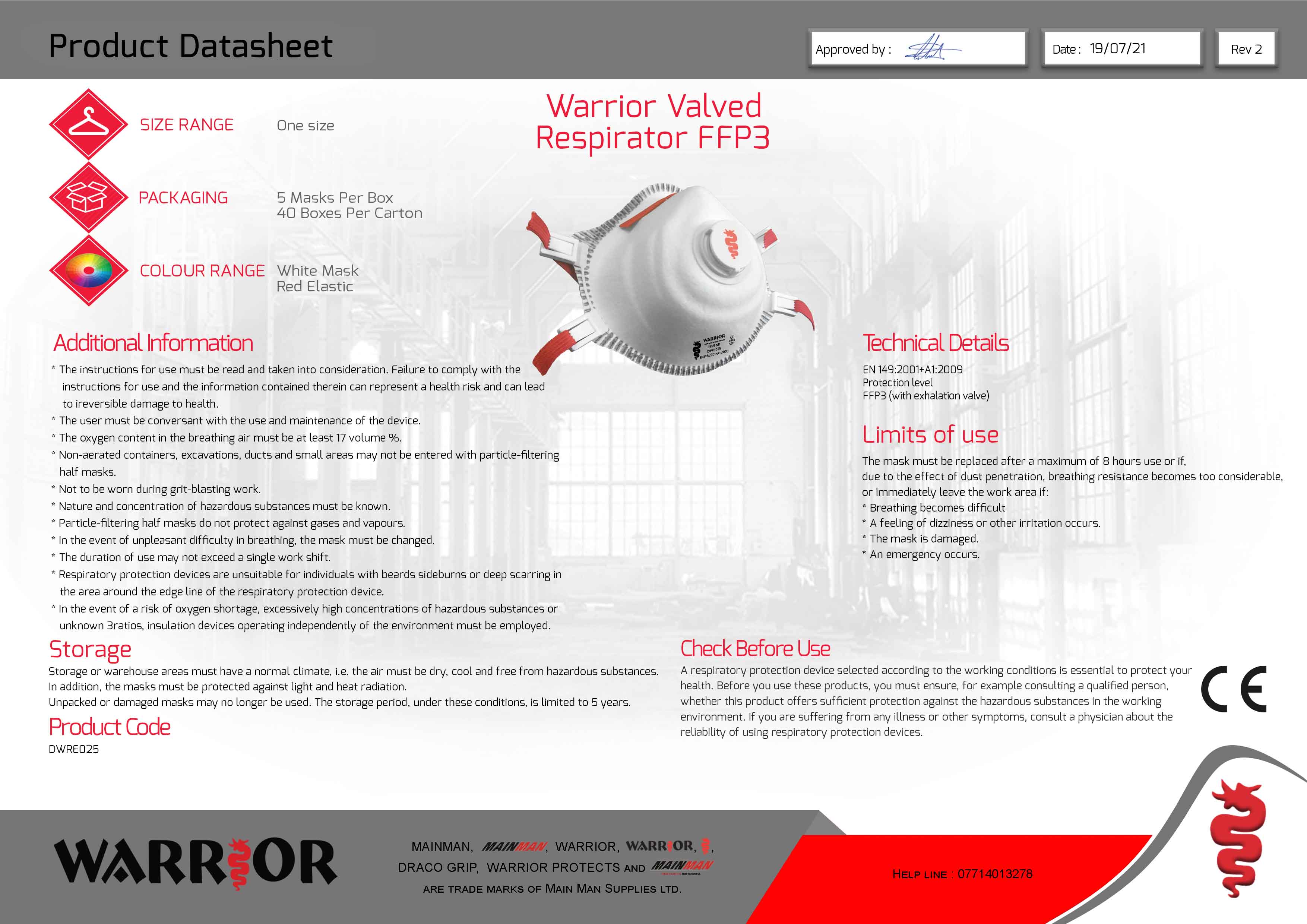 FFP3 Valved Moulded Mask | Warrior Protects